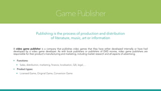 Game Industry. First approach to the departments of a video games ...