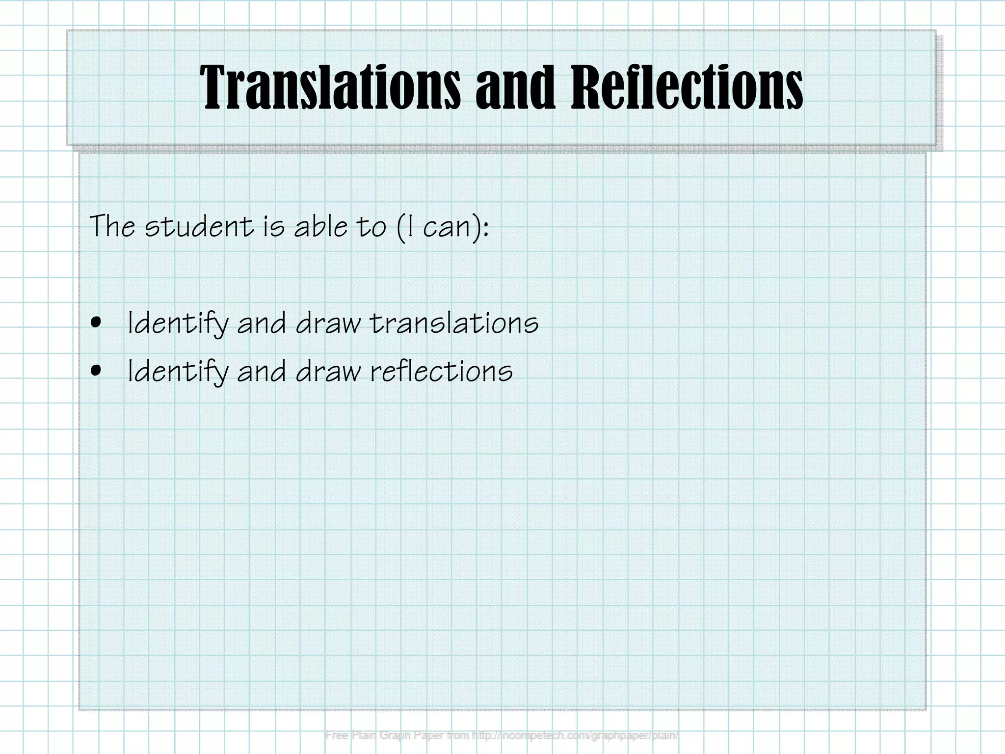 2.5.1 Translations and Reflections | PDF