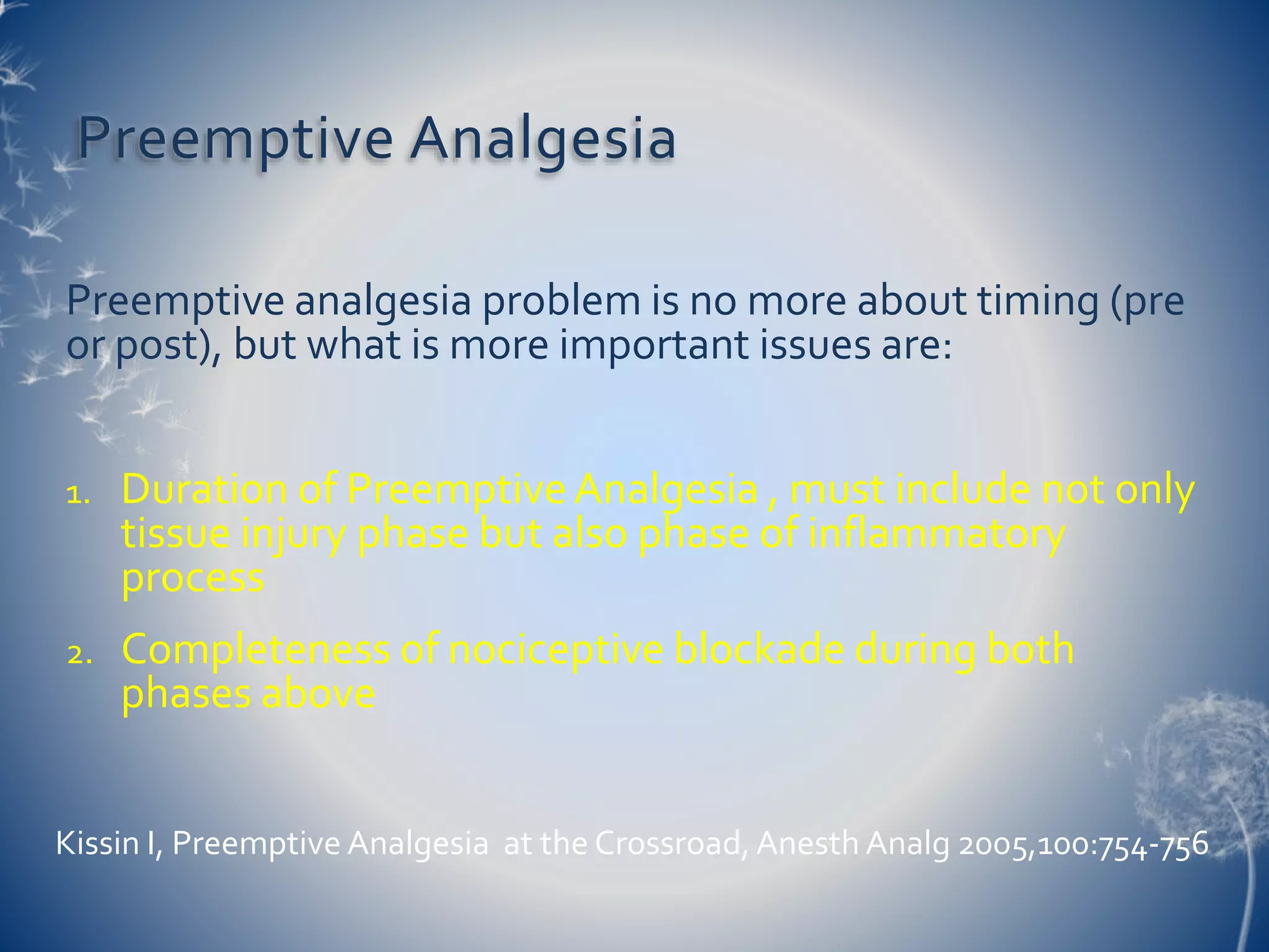 FROM PREEMTIVE TO PREVENTIVE ANALGESIA - Muhammad. Ramli Ahmad | PPTX