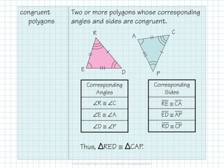 2.6.1 Congruent Triangles | PDF