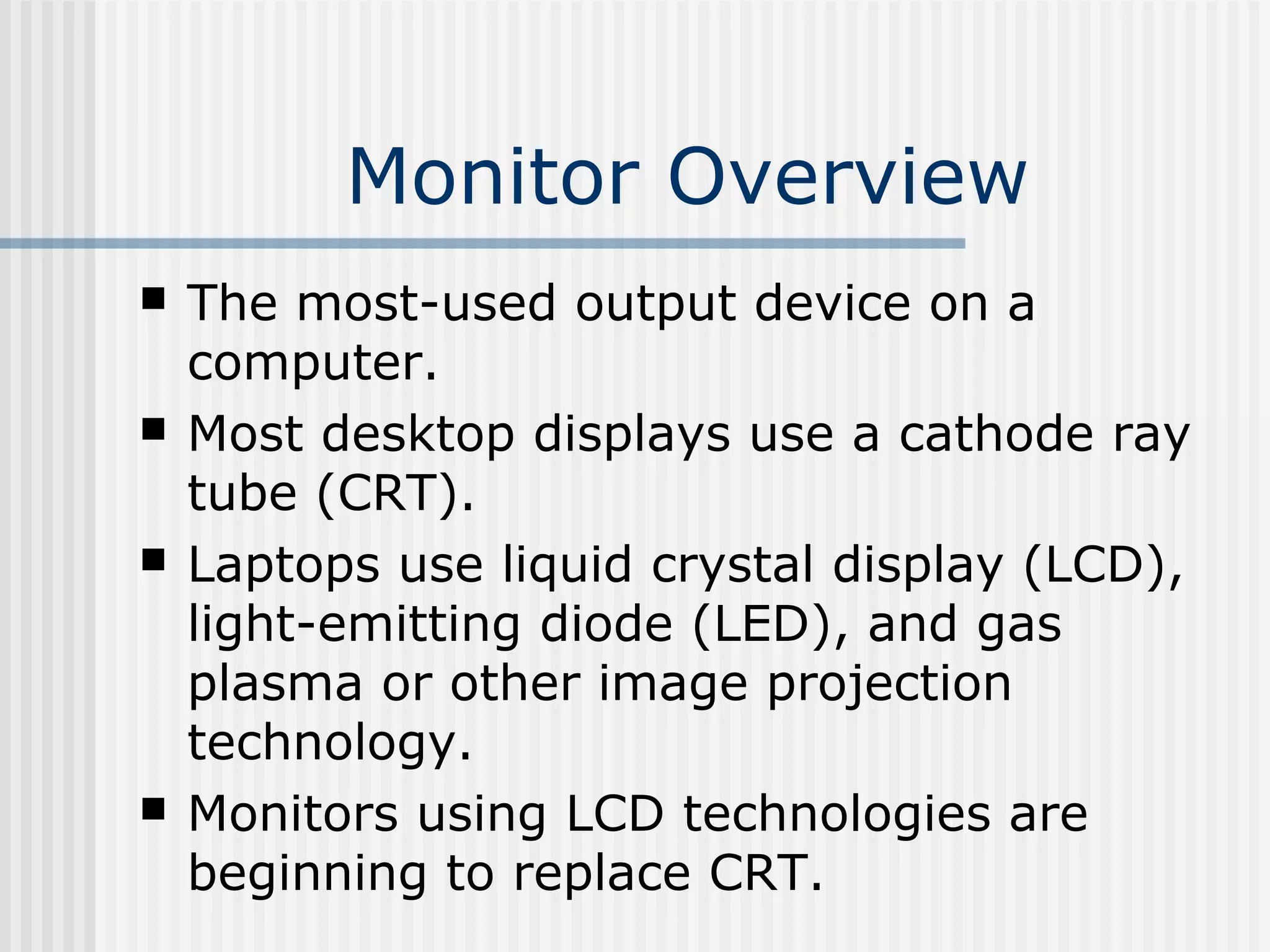monitors,vga and svga | PPT | Free Download