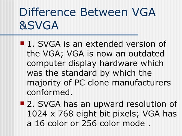 monitors,vga and svga | PPT