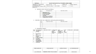 master formula record | PPT