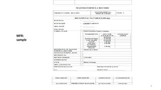 master formula record | PPT