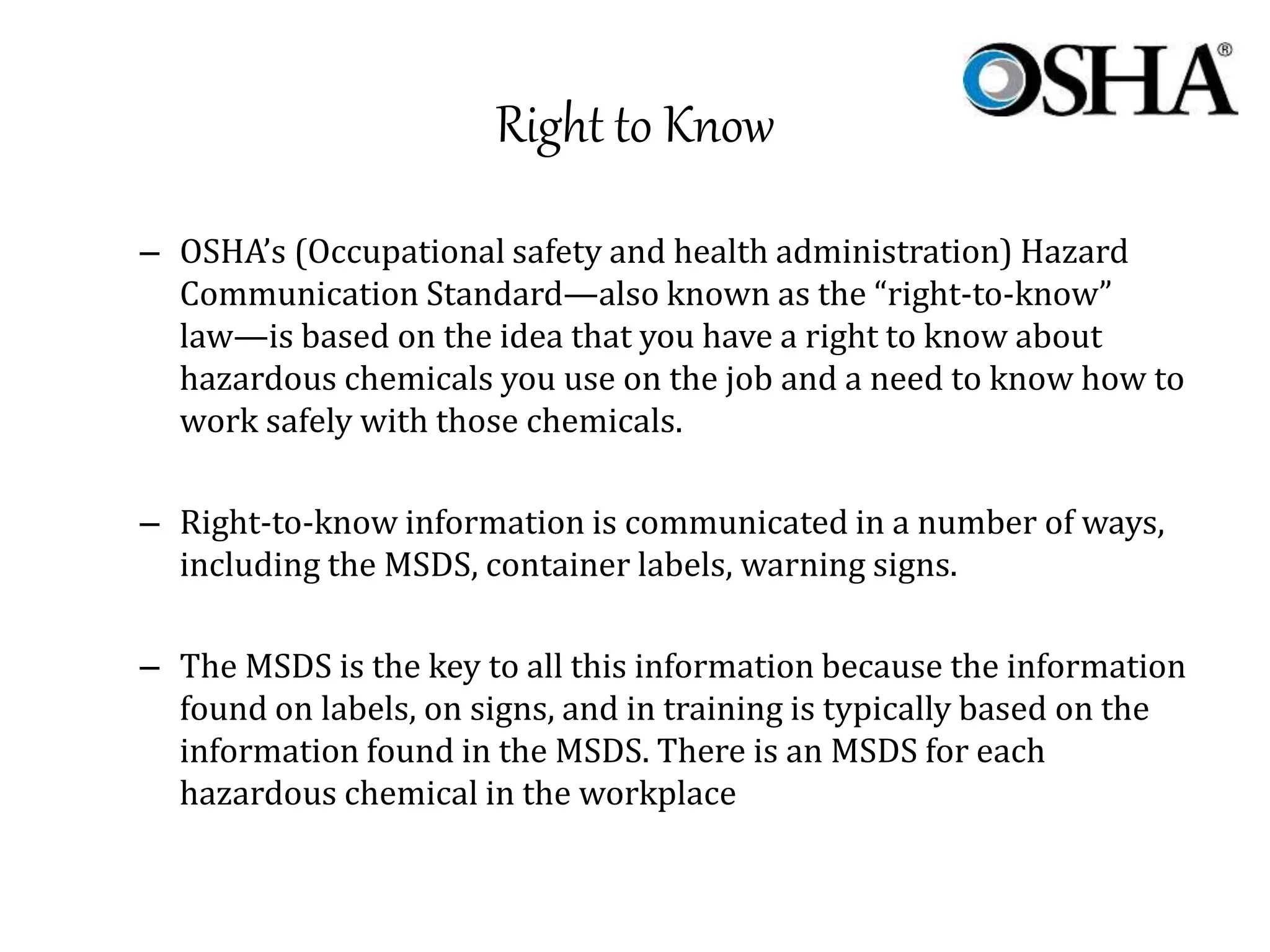 matrial safety data sheet and method of analysis | PPTX