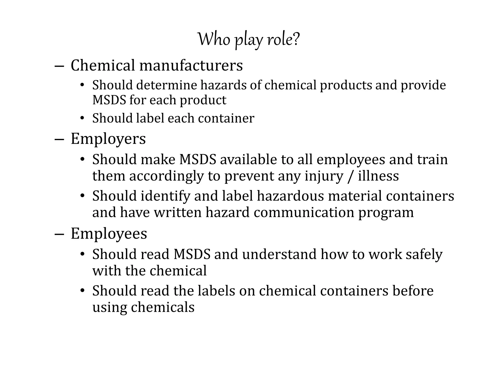matrial safety data sheet and method of analysis | PPTX