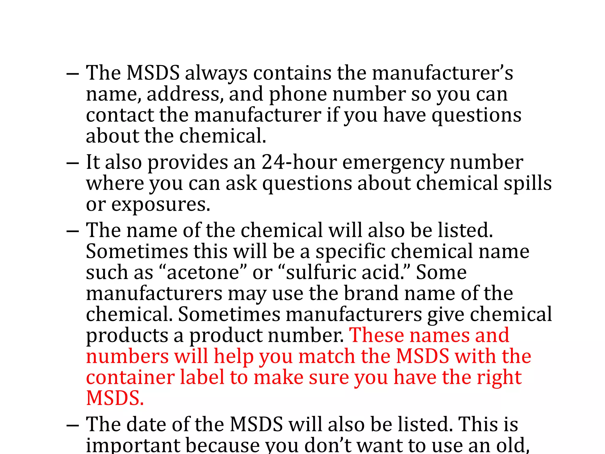 matrial safety data sheet and method of analysis | PPTX