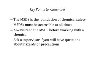 matrial safety data sheet and method of analysis | PPTX