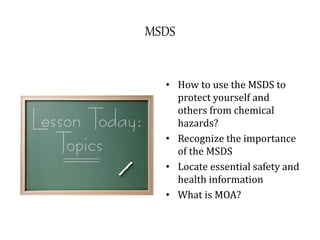 matrial safety data sheet and method of analysis | PPTX