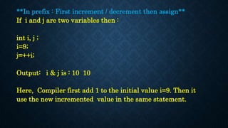 Difference between Prefix & Postfix | PPTX