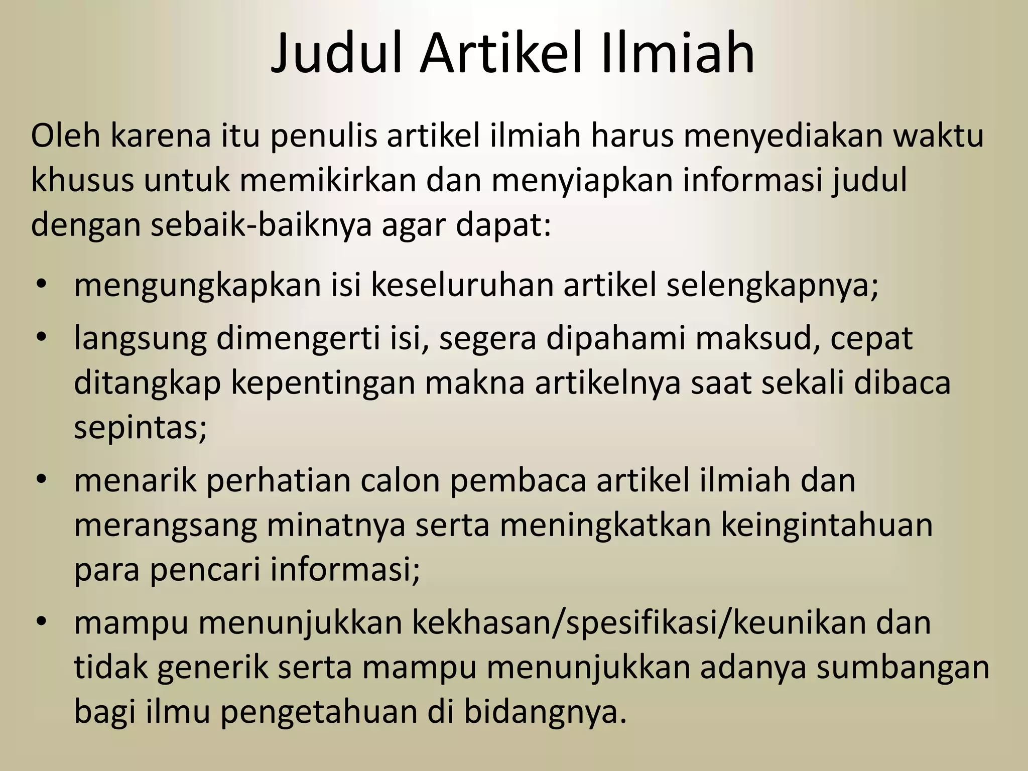 struktur artikel ilmiah i | PPTX