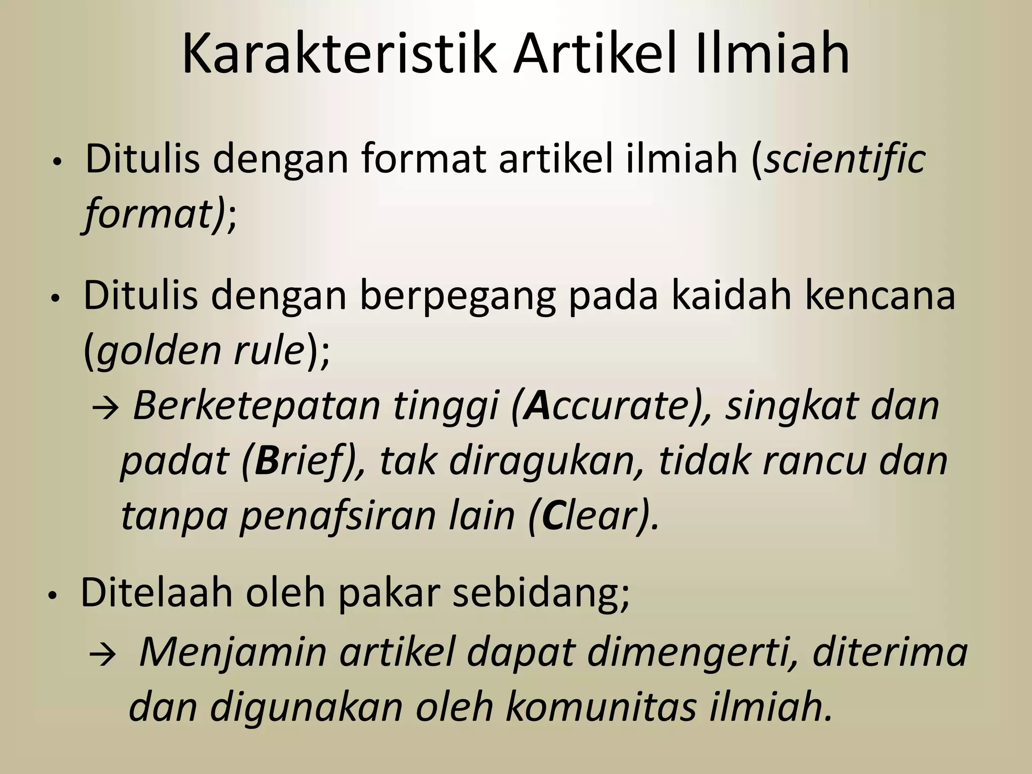 struktur artikel ilmiah i | PPTX
