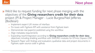 Research data spring: streamlining deposit | PPT