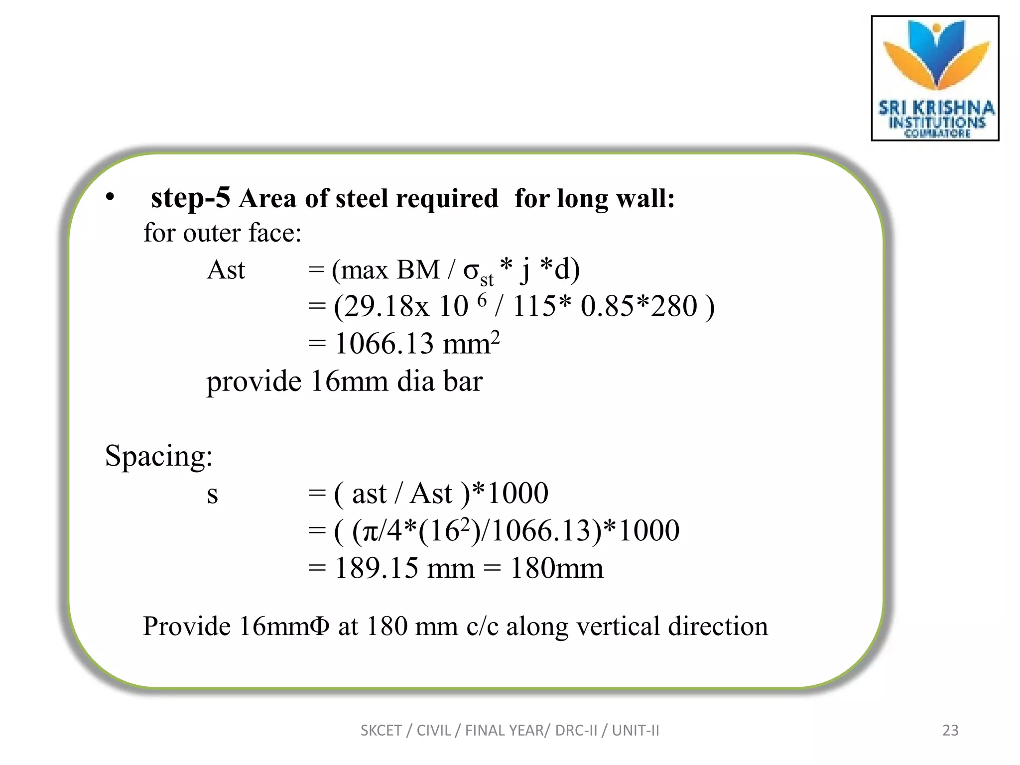 Introduction & under ground water tank problem | PDF