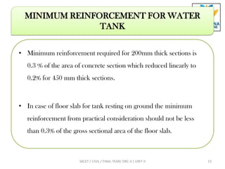 Introduction & under ground water tank problem | PDF