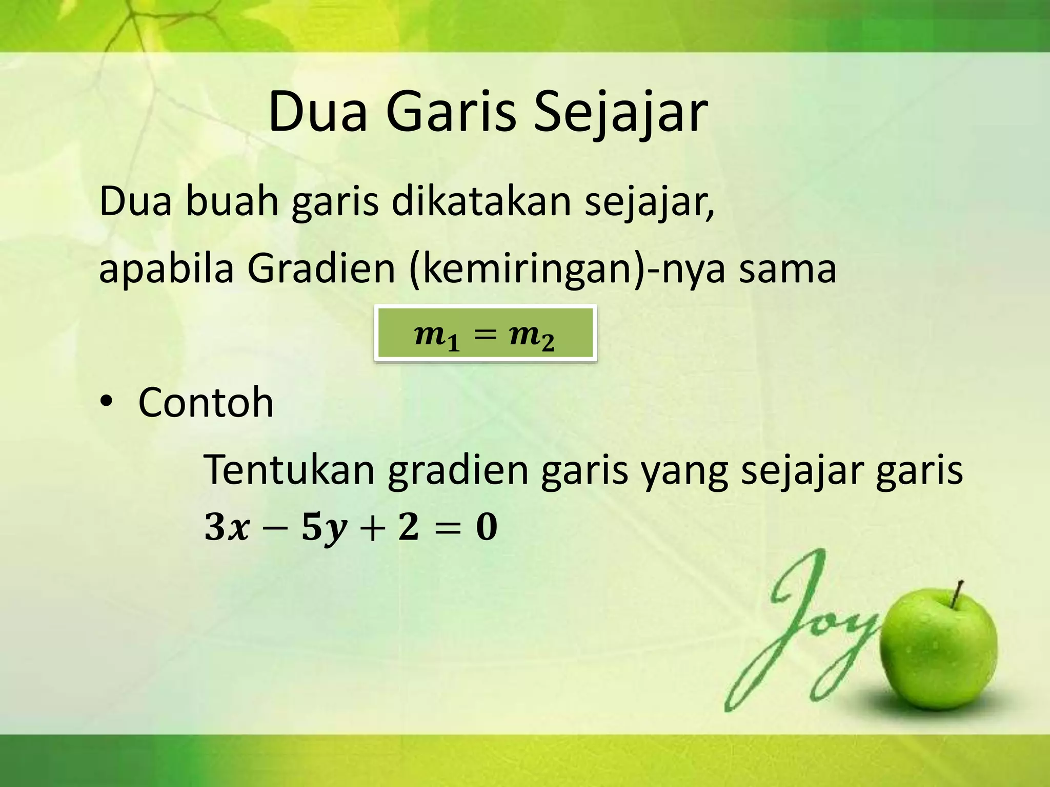 Persamaan Garis Lurus | PPTX