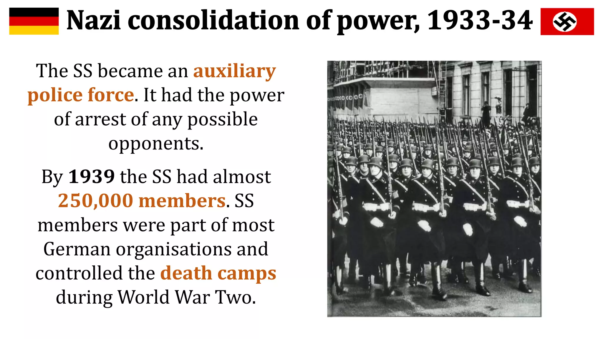 Consolidation of Nazi Power - terror and repression - police, gestapo ...