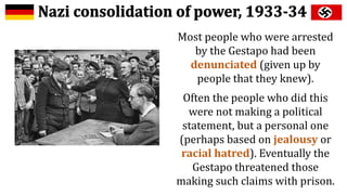 Consolidation of Nazi Power - terror and repression - police, gestapo ...