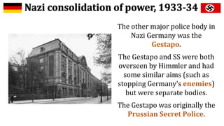 Consolidation of Nazi Power - terror and repression - police, gestapo ...