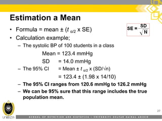 Inferential Statistics Formulas