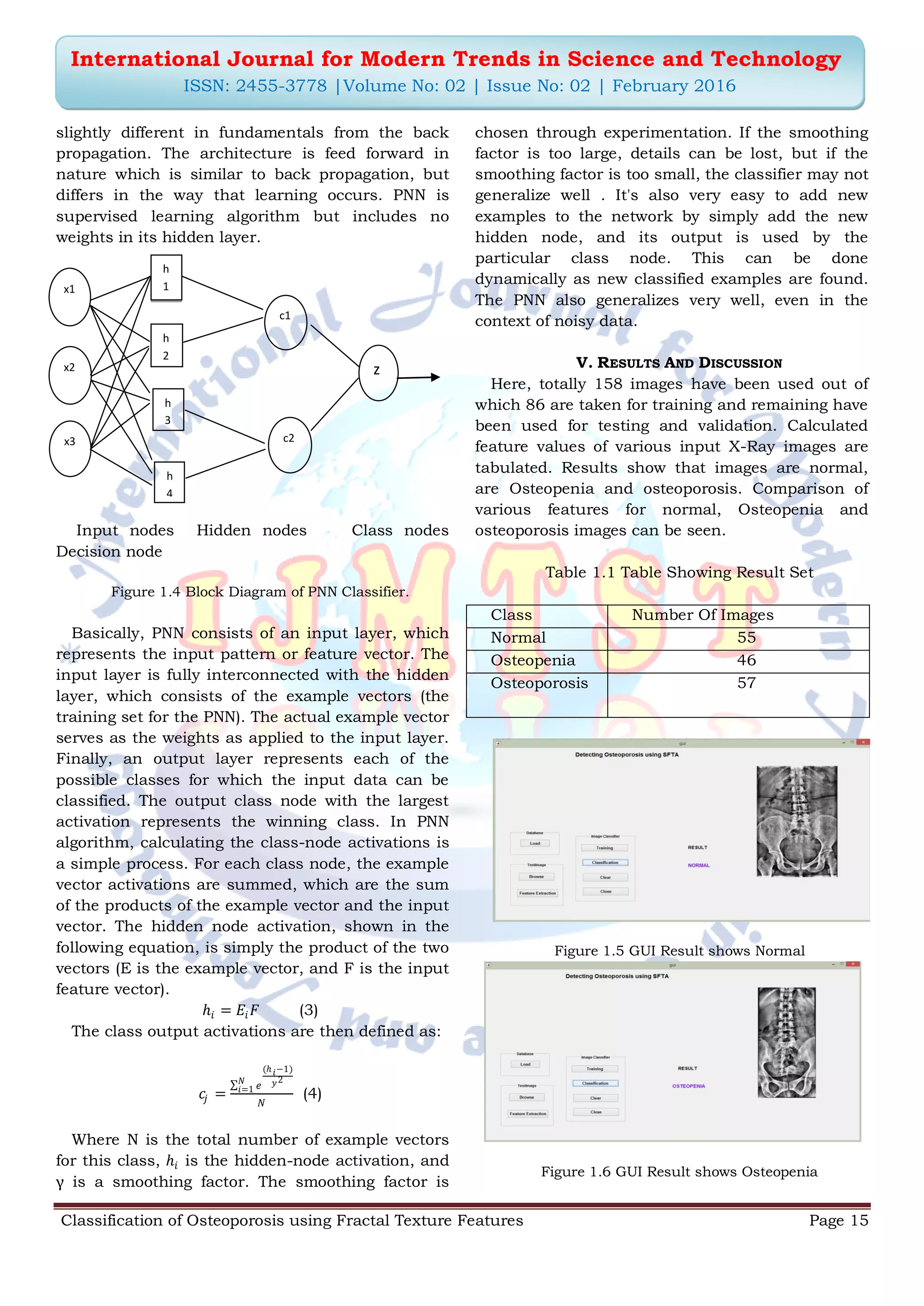 Classification of Osteoporosis using Fractal Texture Features | PDF