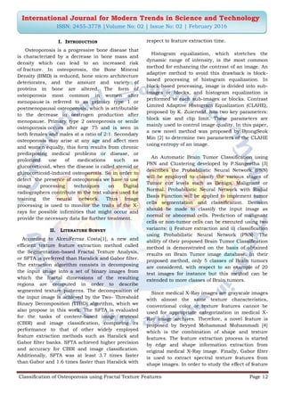 Classification of Osteoporosis using Fractal Texture Features | PDF