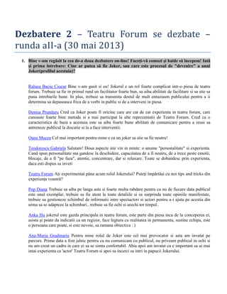 Dezbateri despre Metoda Teatru Forum | PDF