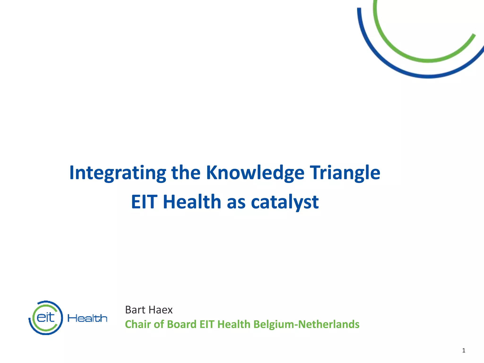 EIT Health as catalyst: Integrating the Knowledge Triangle | PPTX ...