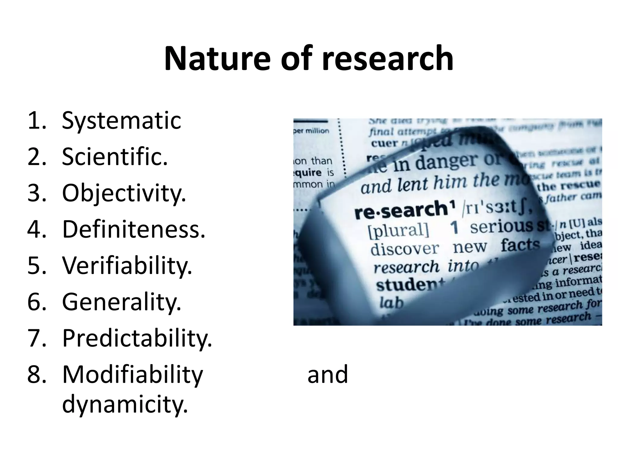 Nature of research - Research Methodology - Manu Melwin Joy | PPTX