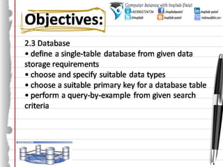 2.3 databases for O Level Computer | PPTX