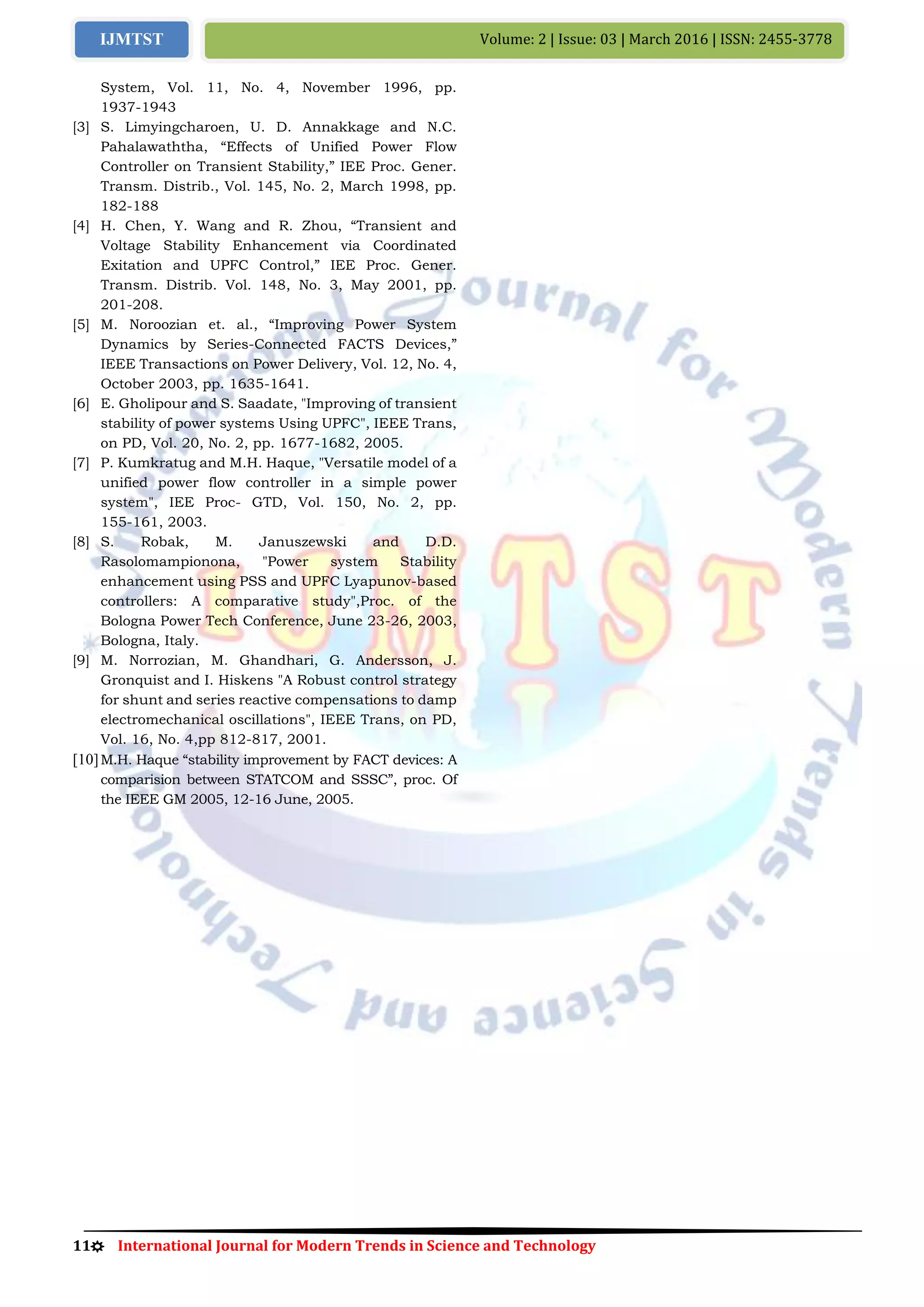 Comparison of Multi-Machine Transient Stability Limit Using UPFC | PDF