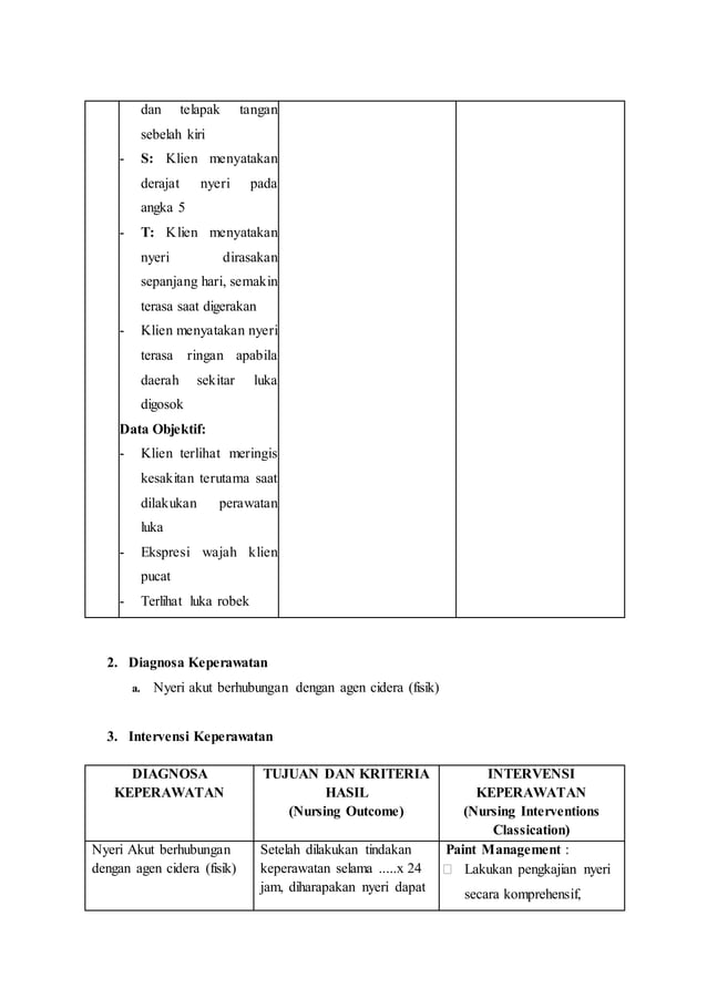 Kebutuhan Rasa Aman (ASKEP NYERI) | DOCX