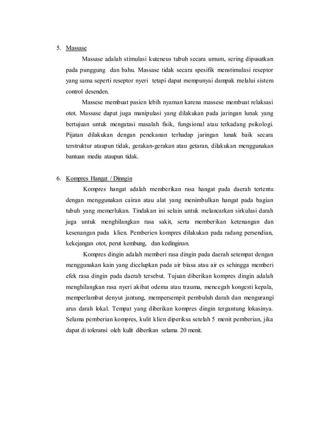 Kebutuhan Rasa Aman (ASKEP NYERI) | DOCX