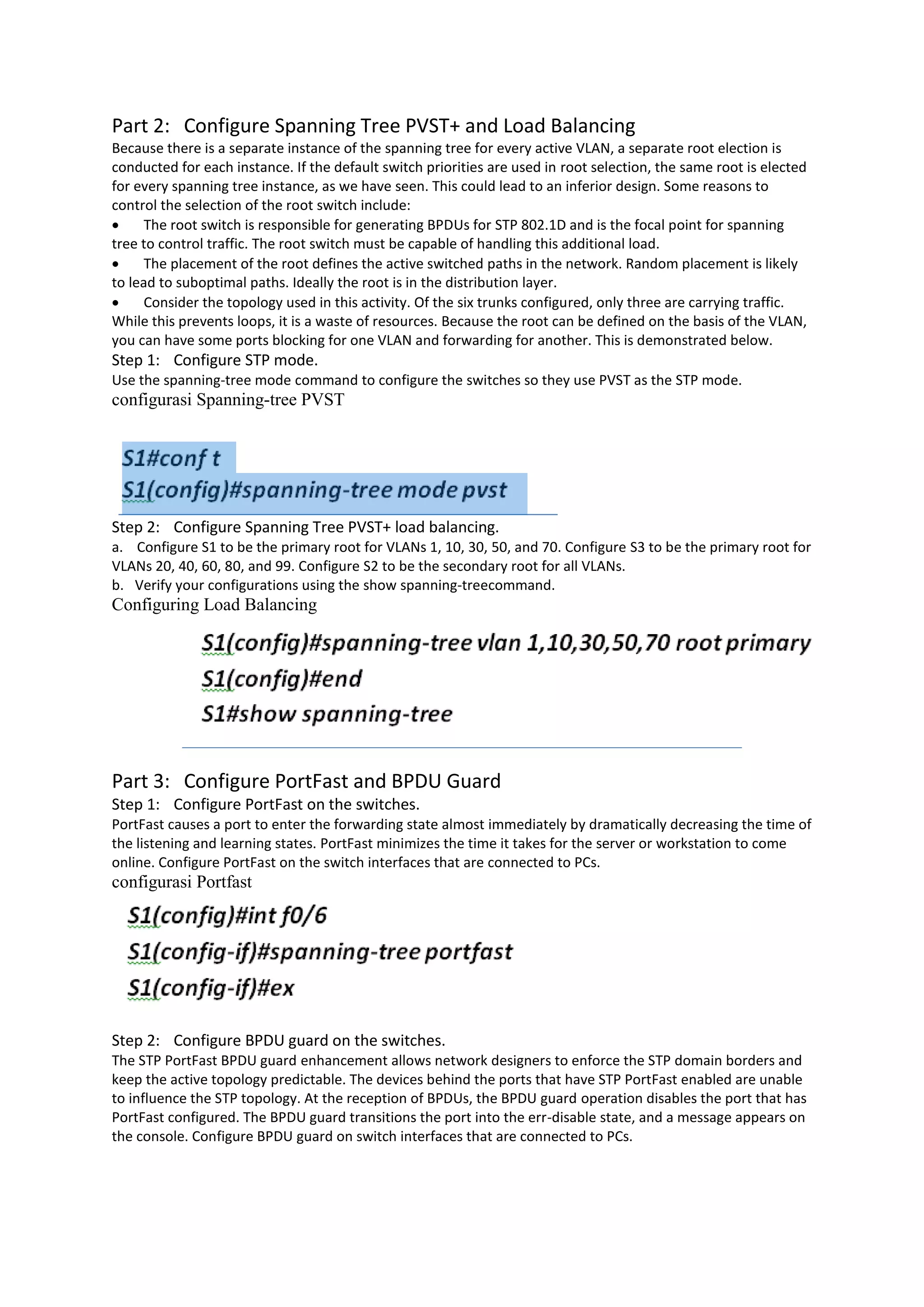 2.3.1.5 packet tracer configuring rapid pvst+ answer | PDF