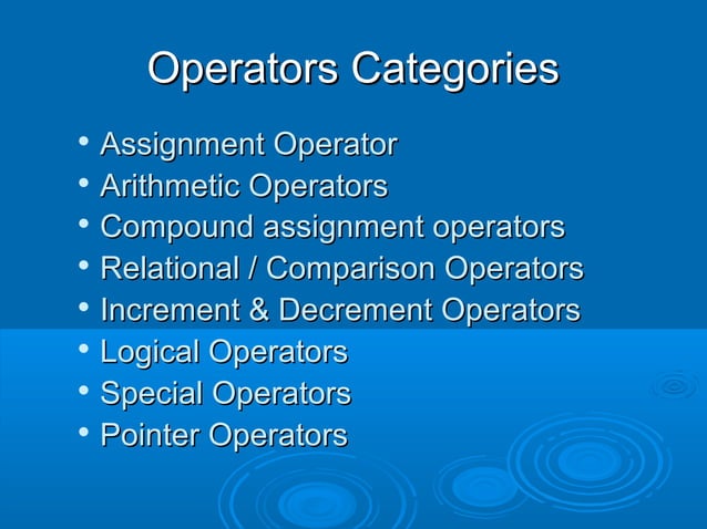 2. operators in c | PPT