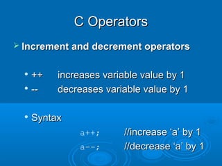 2. operators in c | PPT