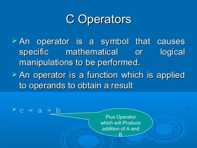 2. operators in c