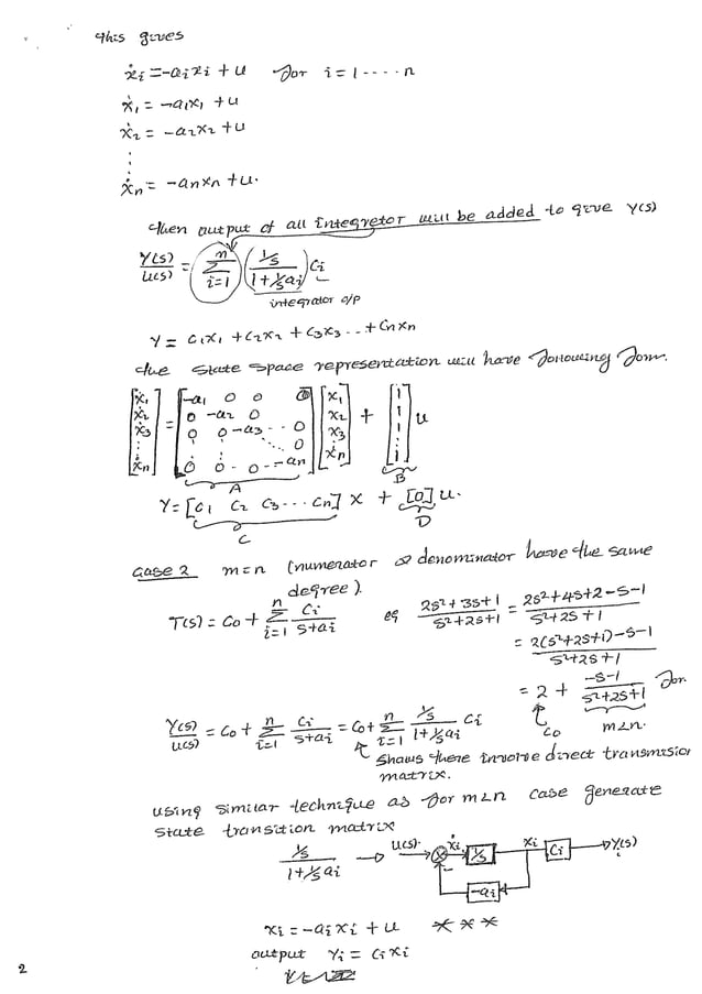 Canonical form in state space model | PDF | Physics | Science