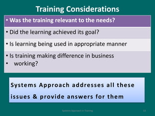 Training & Development - Systems Approach to Training | PPTX