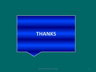 Training & Development - Systems Approach to Training | PPTX