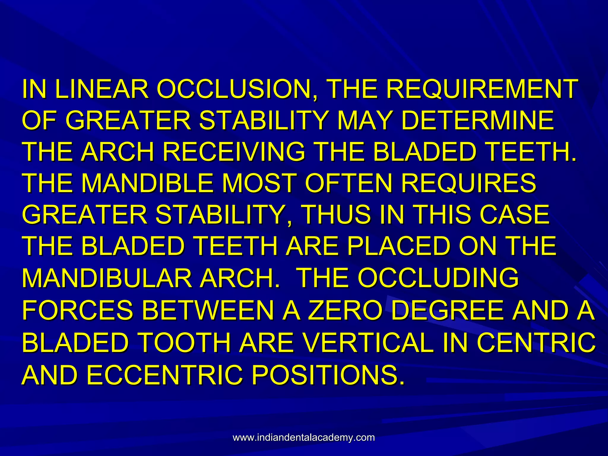 linear occlusion/ oral surgery courses | PPT