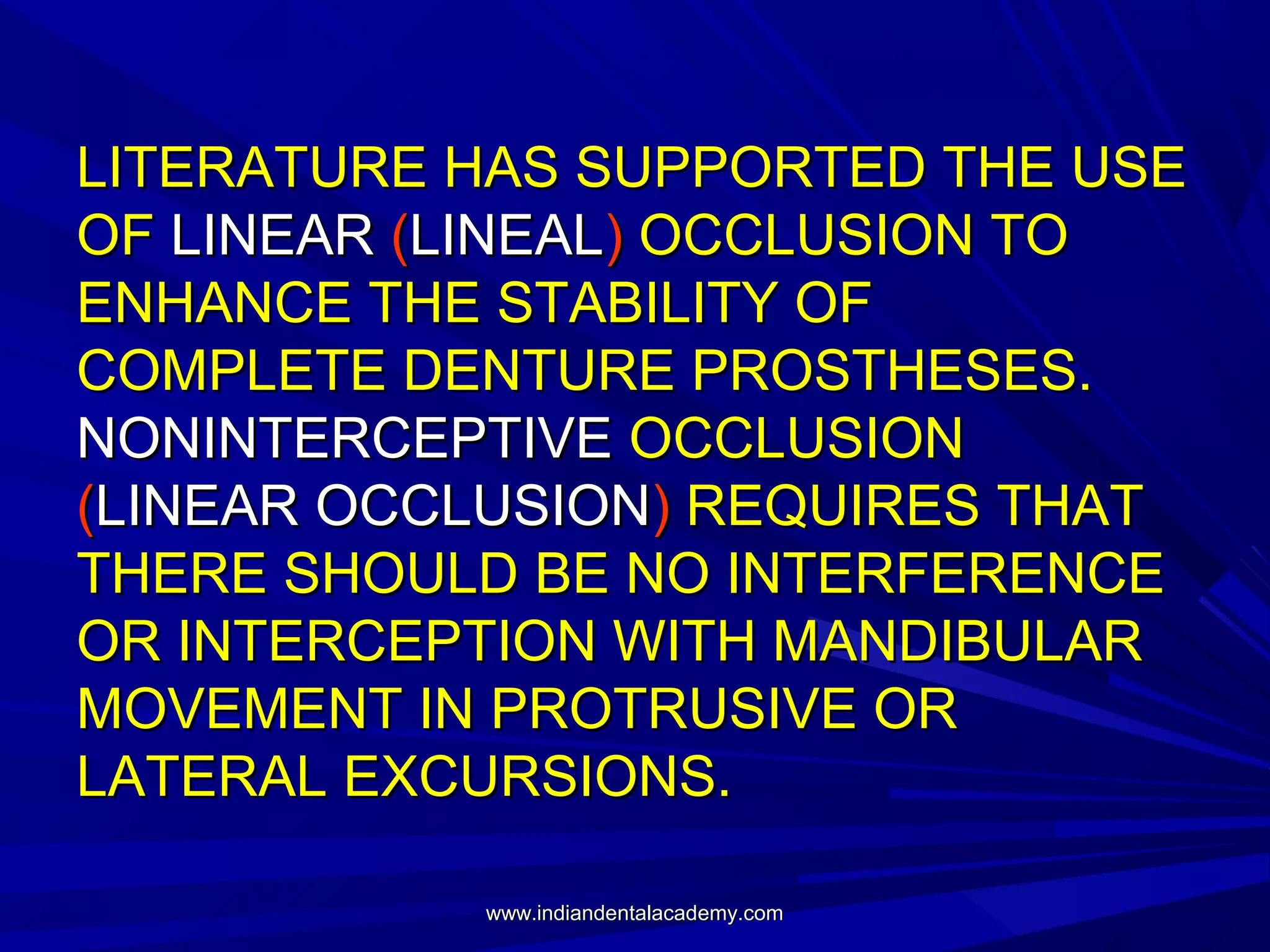 linear occlusion/ oral surgery courses | PPT