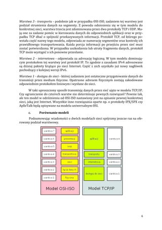 Modele odniesienia OSI/ISO i TCP/IP | PDF