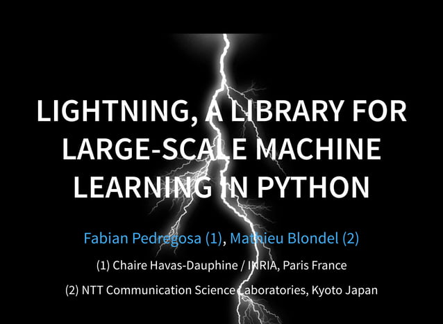 Lightning large scale machine learning in python | PPT