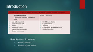 Blood Products and Substitutes | PPTX