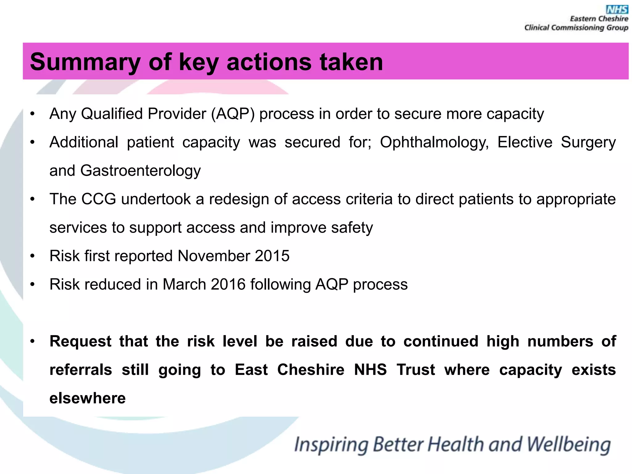 NHS Eastern Cheshire CCG Deepdive presentation GBAF17 | PPT