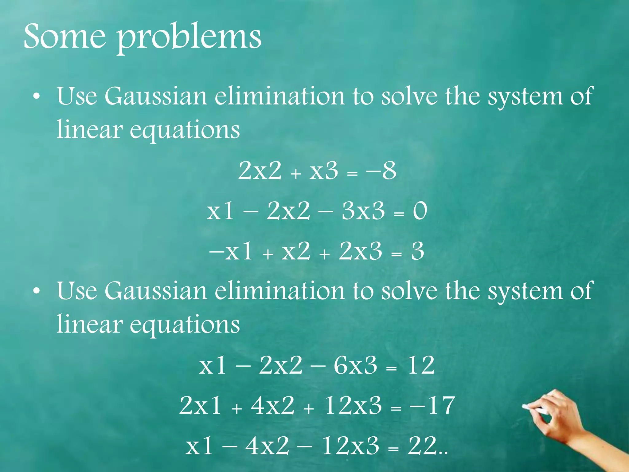 linear equation and gaussian elimination | PPTX