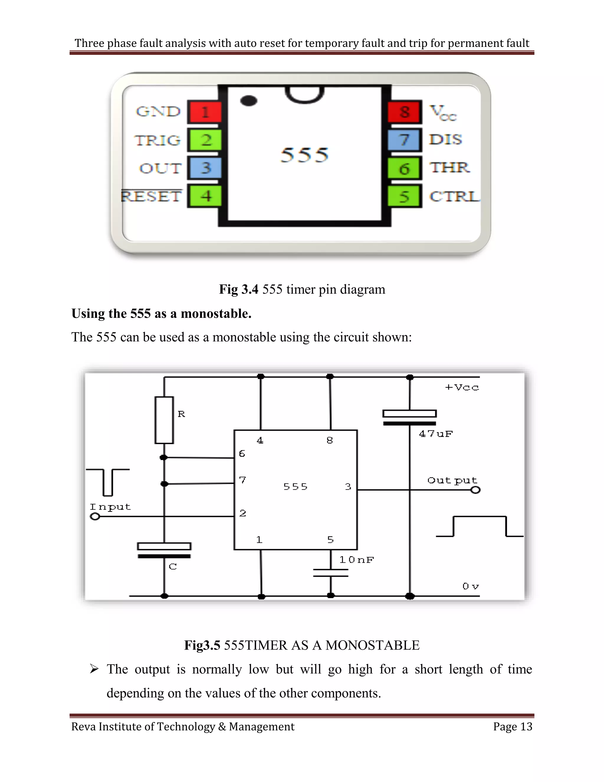 Three Phase Fault Analysis With Auto Reset For Temporary Fault And Trip For Permanent Fault Full