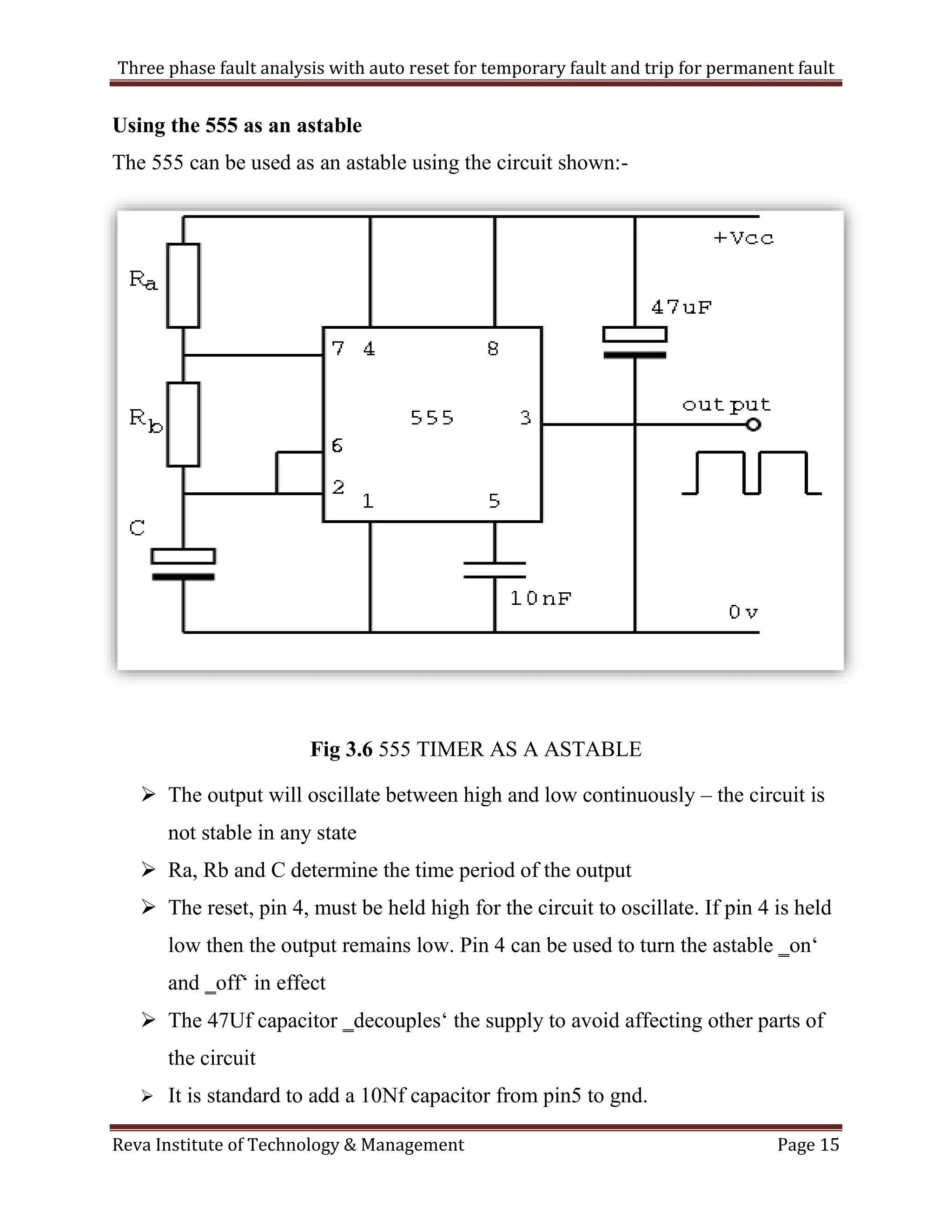three phase fault analysis with auto reset for temporary fault and trip for permanent fault full ...