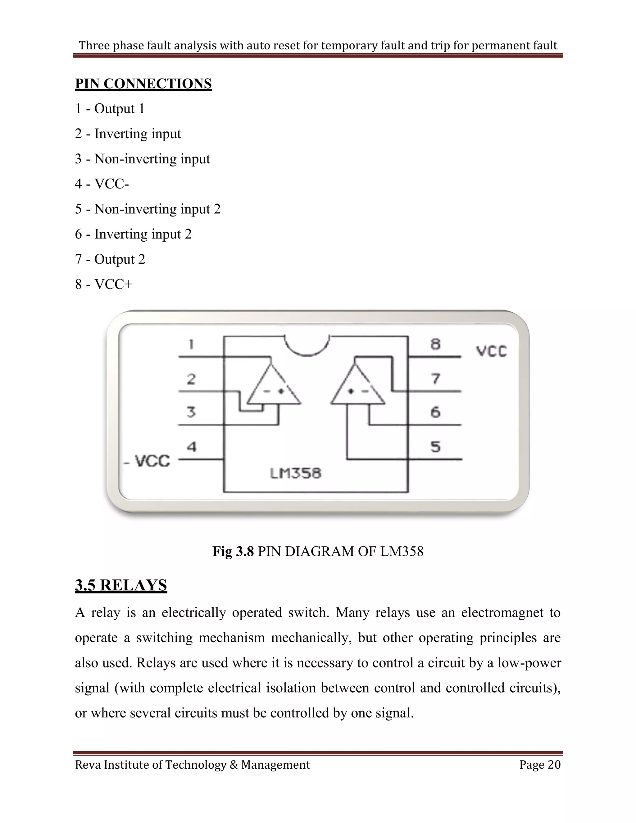 three phase fault analysis with auto reset for temporary fault and trip for permanent fault full ...